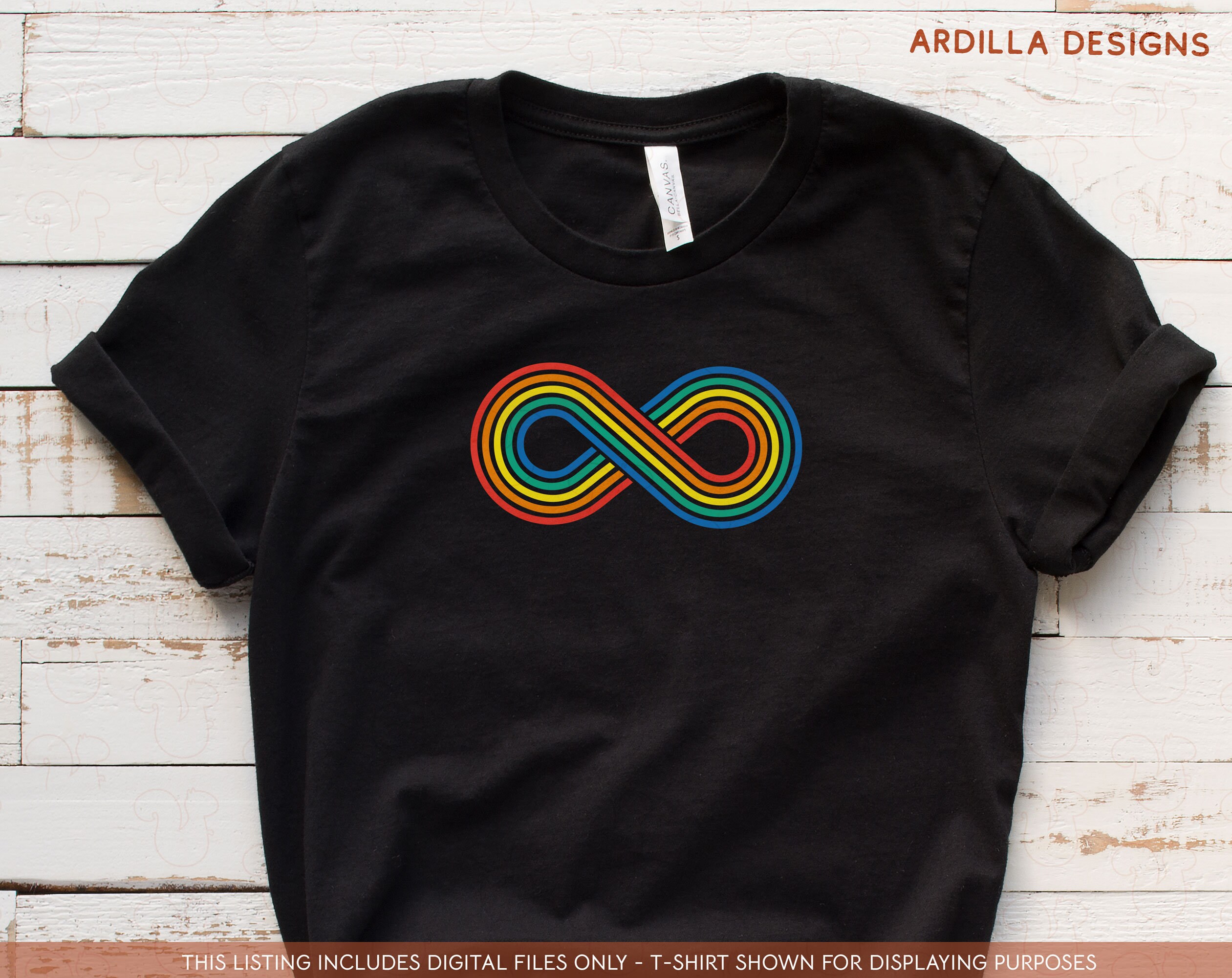 Infinity Rainbow SVG PNG Retro Neurodiversity Loop for | Etsy