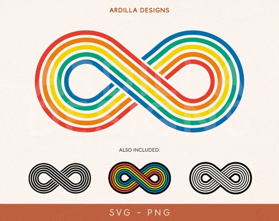 Infinity Rainbow SVG PNG Retro Neurodiversity Loop for | Etsy