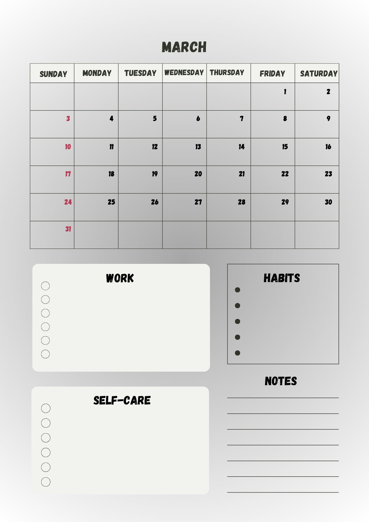 2024 Planner Simple Elegant Calendar for Time Management Digital ...