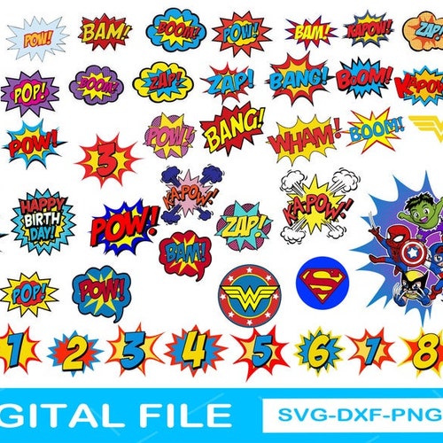 Superhero Clipart Comic Book Clip Art Super Heroes | Etsy UK