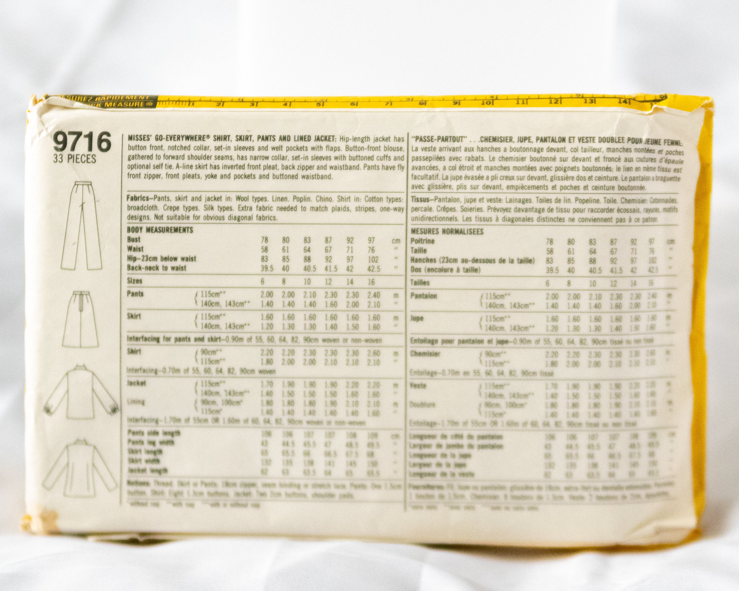 Vintage 1980 Sewing Pattern UNUSED UNCUT Simplicity 9716 Size - Etsy