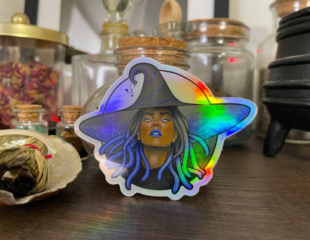 Space Witch Holographic Vinyl Sticker - Etsy