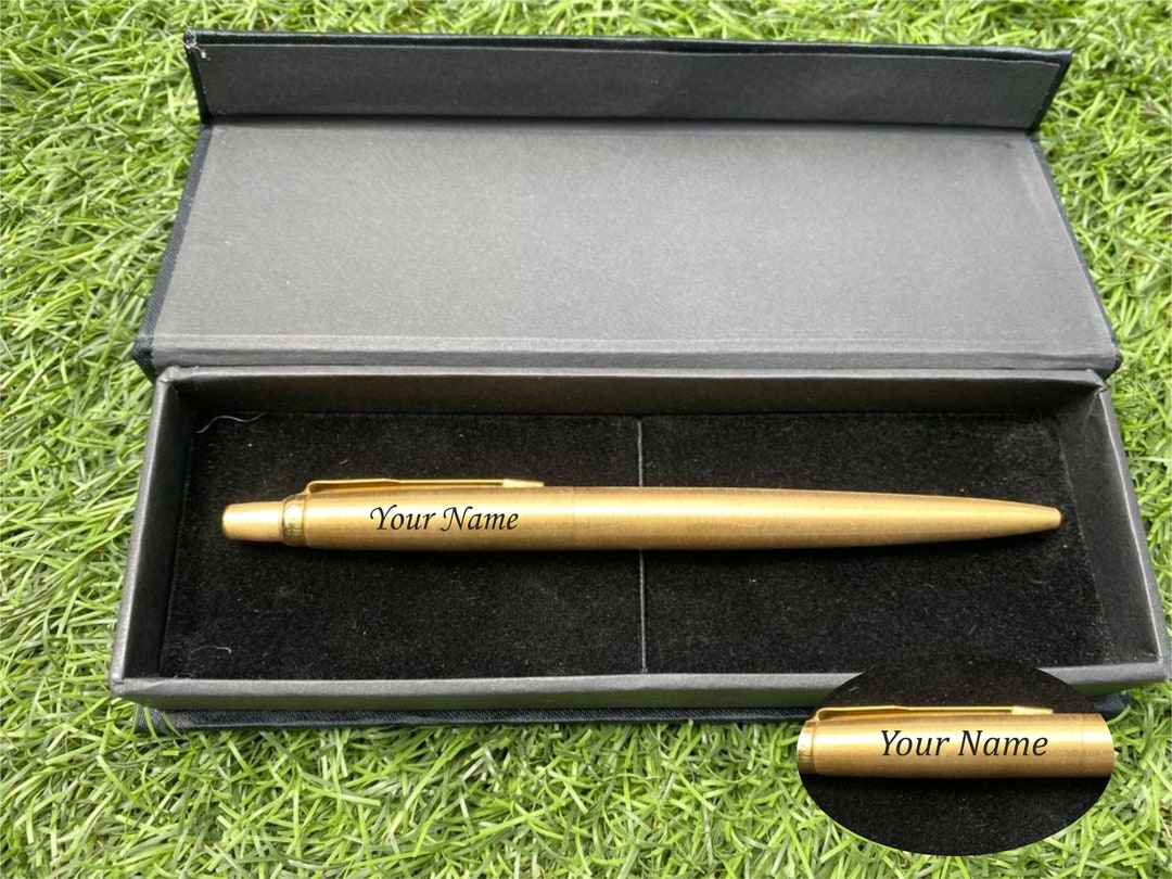 Personalised Engraved Ball Point Pen Parker Jotter Gold Body Ball Pen ...