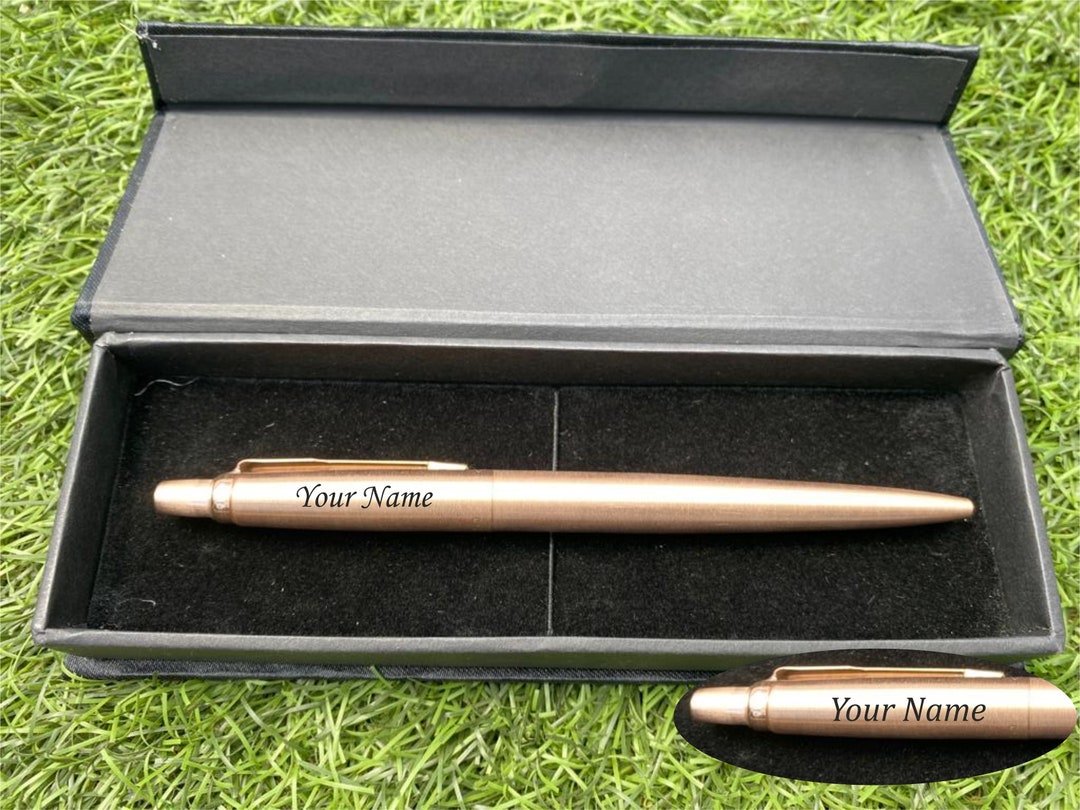 Personalised Engraved Ball Point Pen Parker Jotter Rose Gold Body Ball ...