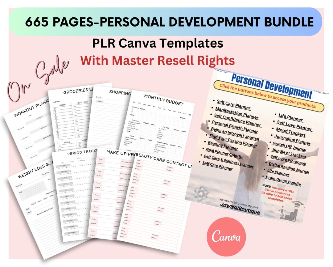 665 Pages Personal Development Printable, Editable Bundle | Self-growth ...