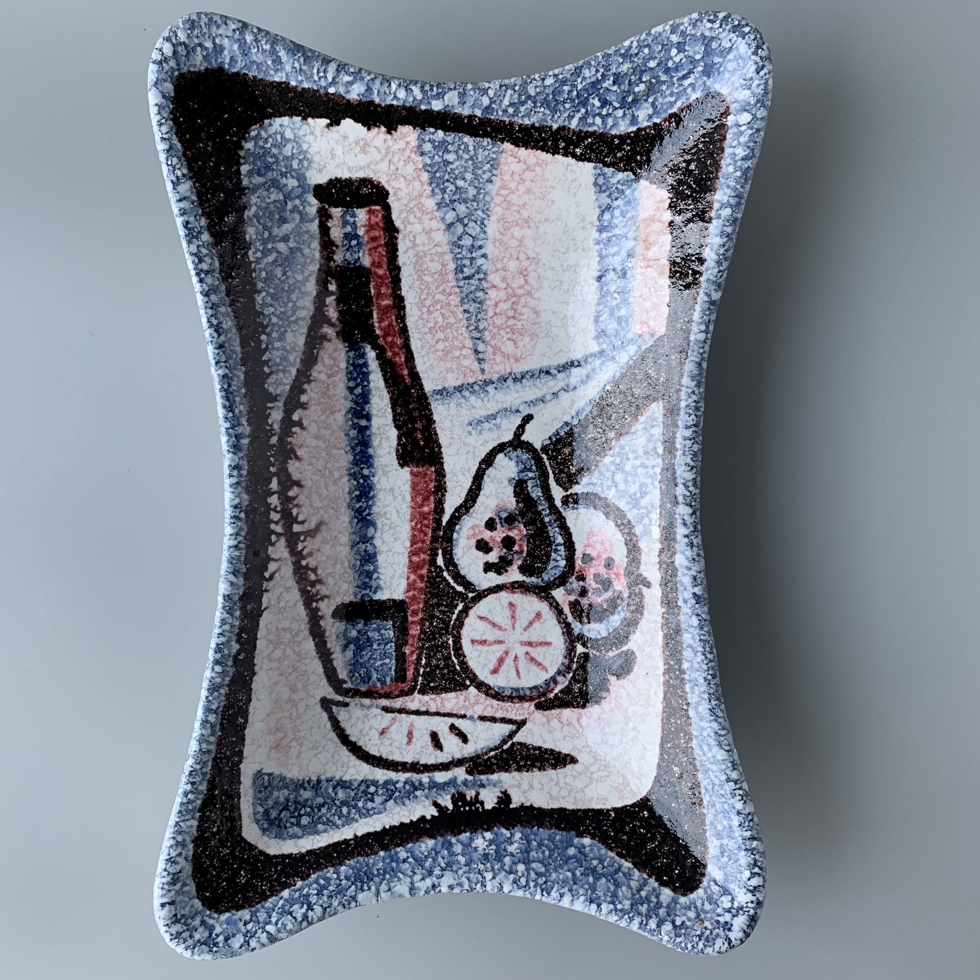 Vintage Raymor-style Italian Decorative Plate With Still Life of Wine ...