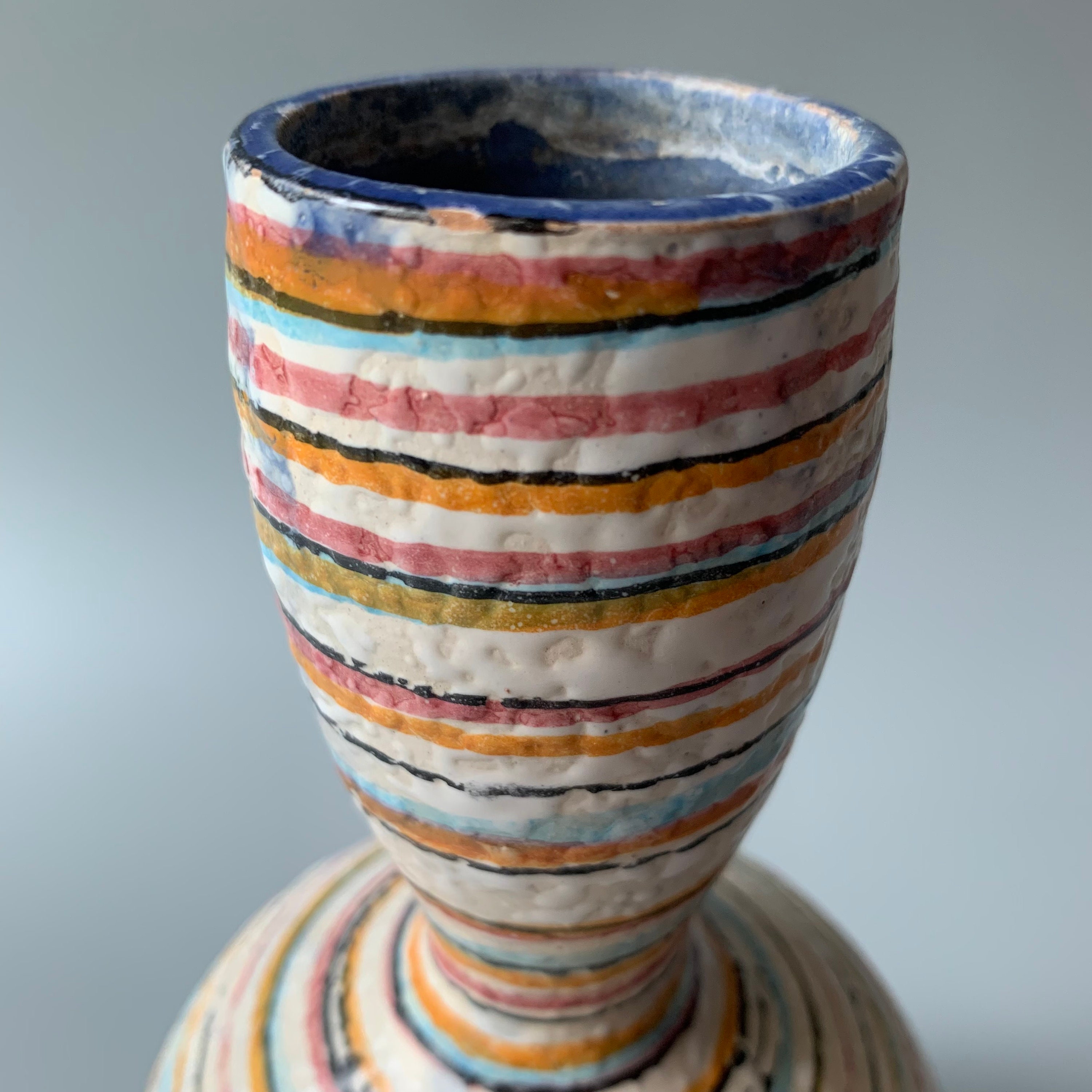 Vintage Mid Century Guildcraft Multi-stripe Vase, Made in Italy - Etsy