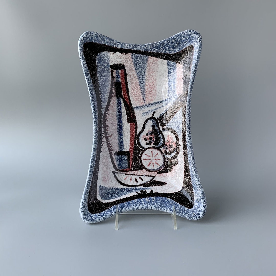 Vintage Raymor-style Italian Decorative Plate With Still Life of Wine ...