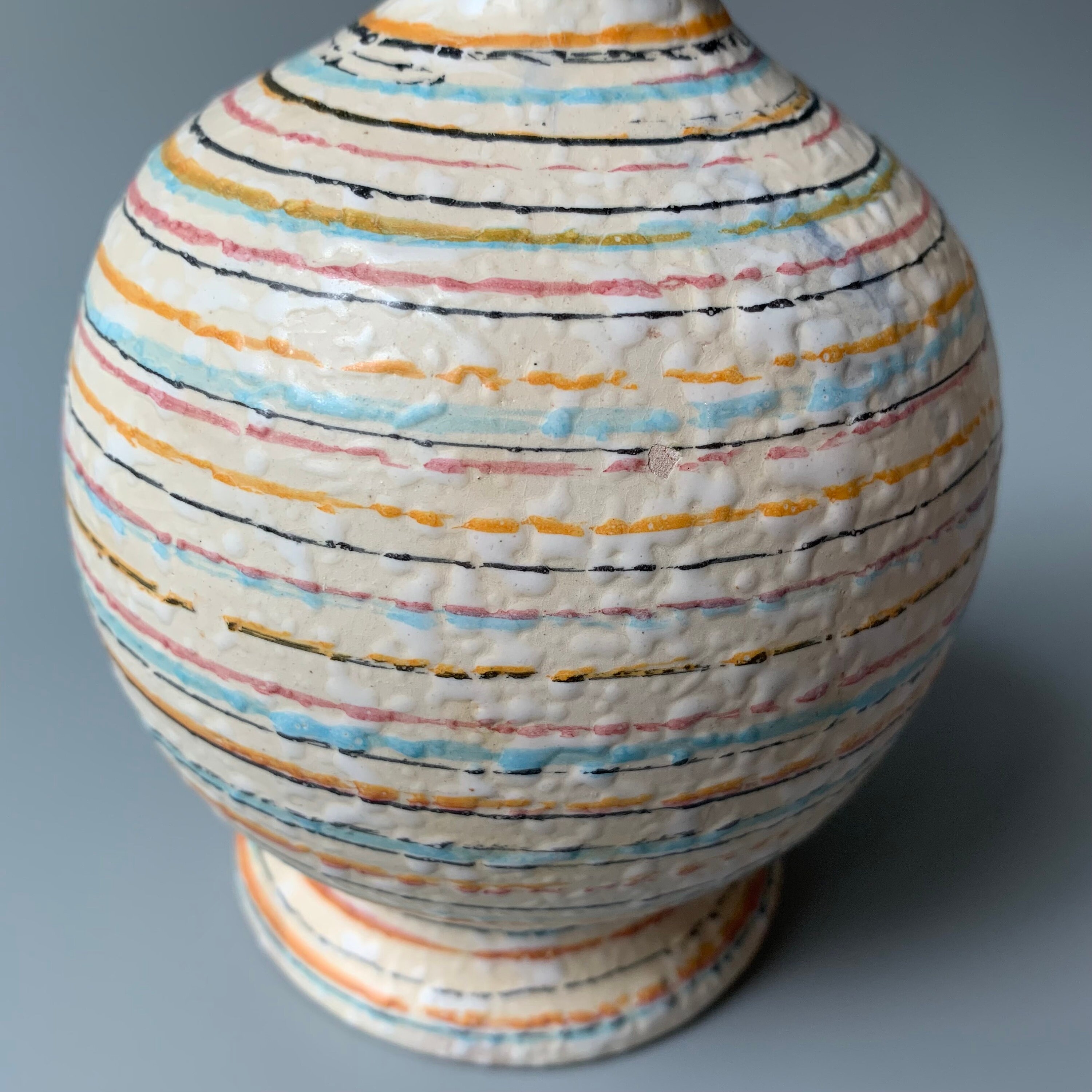Vintage Mid Century Guildcraft Multi-stripe Vase, Made in Italy - Etsy