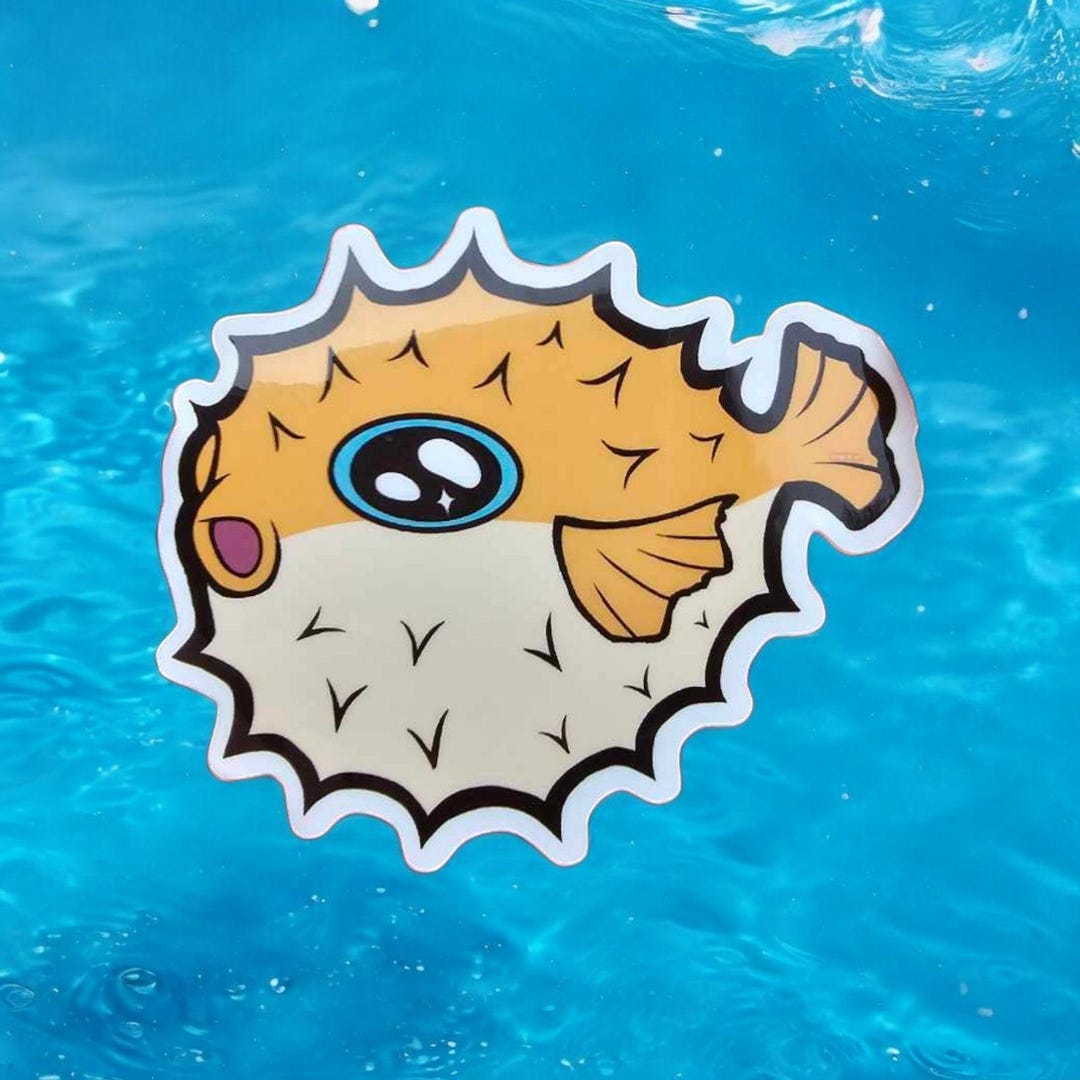 Pufferfish Vinyl Sticker - Etsy