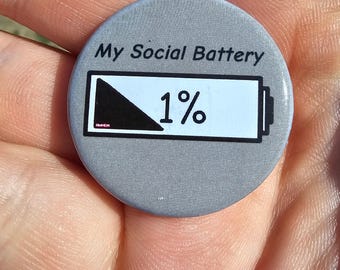 Social Battery Enamel Pins - Etsy
