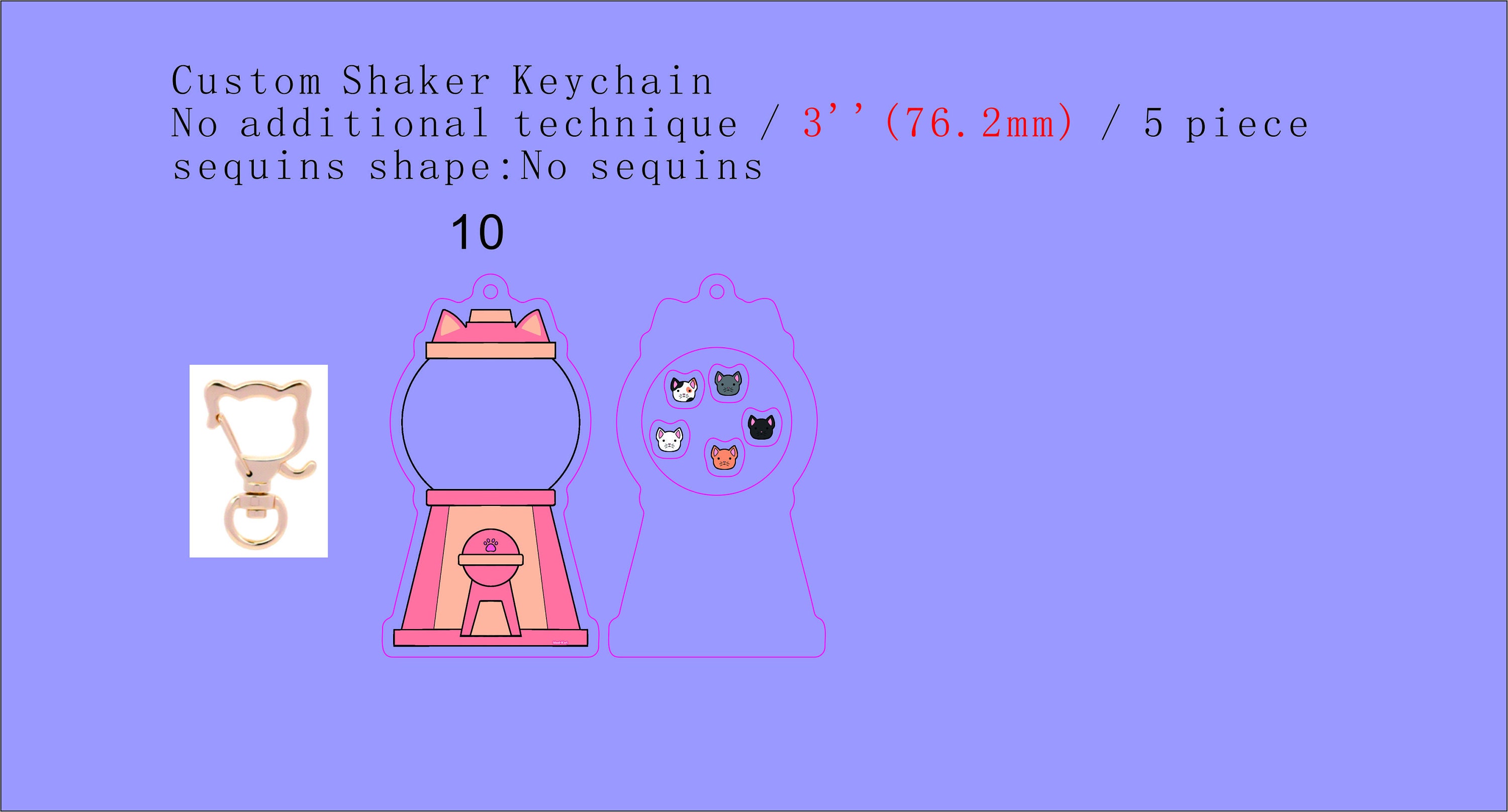 Cat Gumball Machine Shaker Charm - Etsy