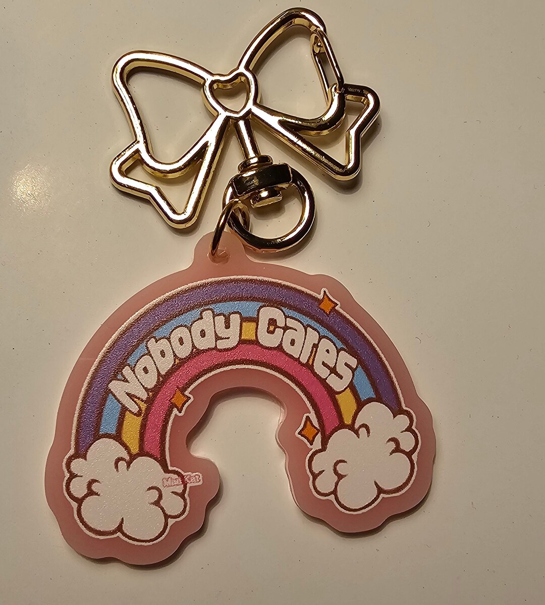 Nobody Cares Rainbow Acrylic Charm - Etsy