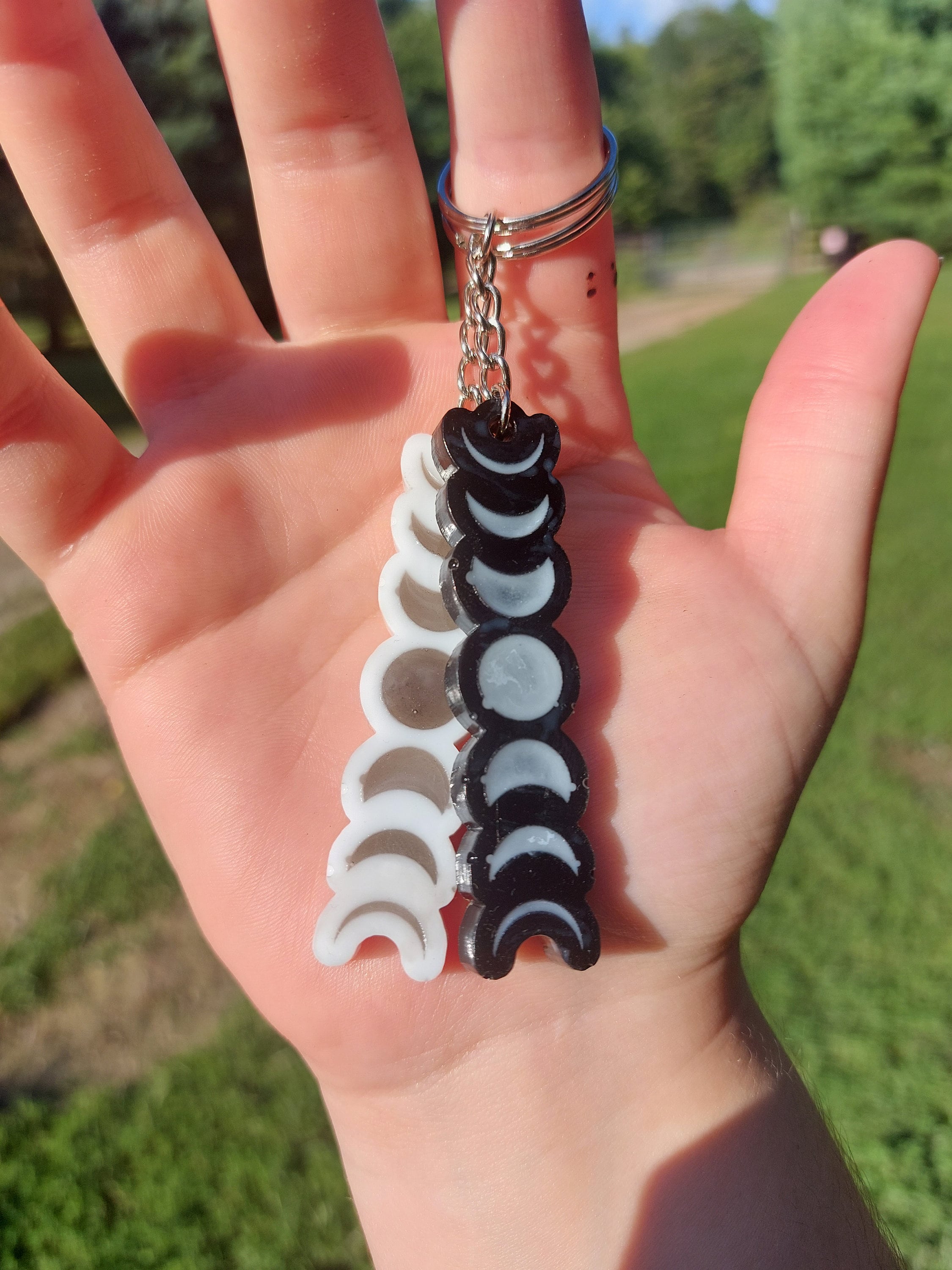 Moon Phases Resin Keychains - Etsy