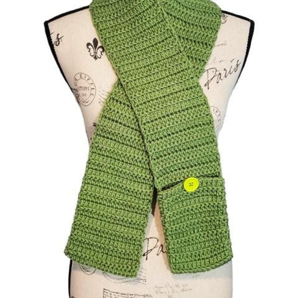 Knitted Button Scarf - Etsy