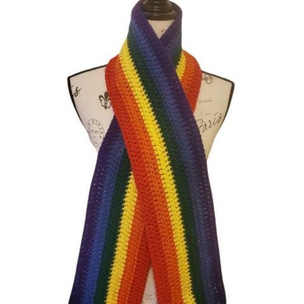 Rainbow Colour Scarf - Etsy