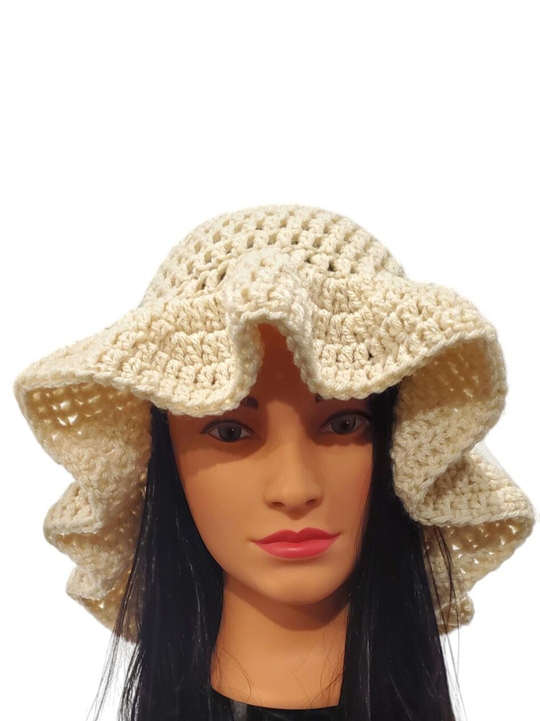 Crochet Wavy Brim Bucket Hat Spring Fashion Summer Sun Hat ALL COLORS ...