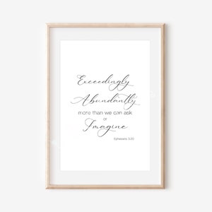 Printable Bible Blessing, Ephesians 3 20, Abundantly More Than We Can ...