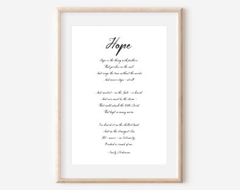 Hope is the Thing With Feathers by Emily Dickinson | Digital Download ...