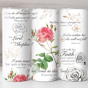 Bible Verse Tumbler Wrap, Christian Inspirational Png for Sublimation ...
