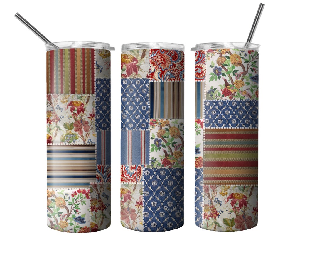 Tumbler Designs Quilting Sewing Patchwork Quilt 20oz Skinny - Etsy