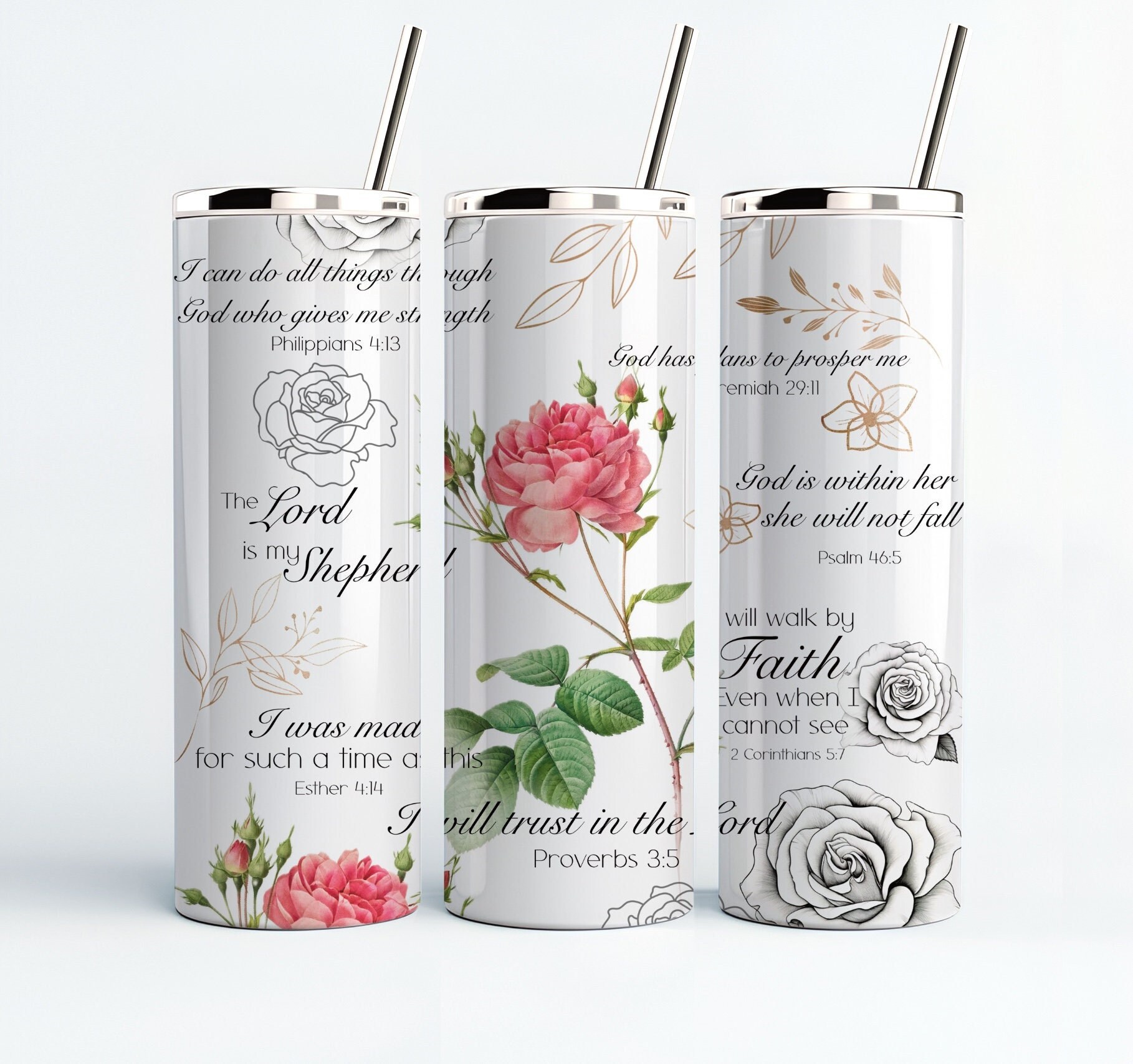 Bible Verse Tumbler Wrap, Christian Inspirational Png for Sublimation ...