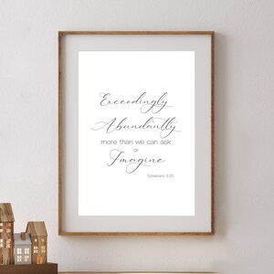 Printable Bible Blessing, Ephesians 3 20, Abundantly More Than We Can ...