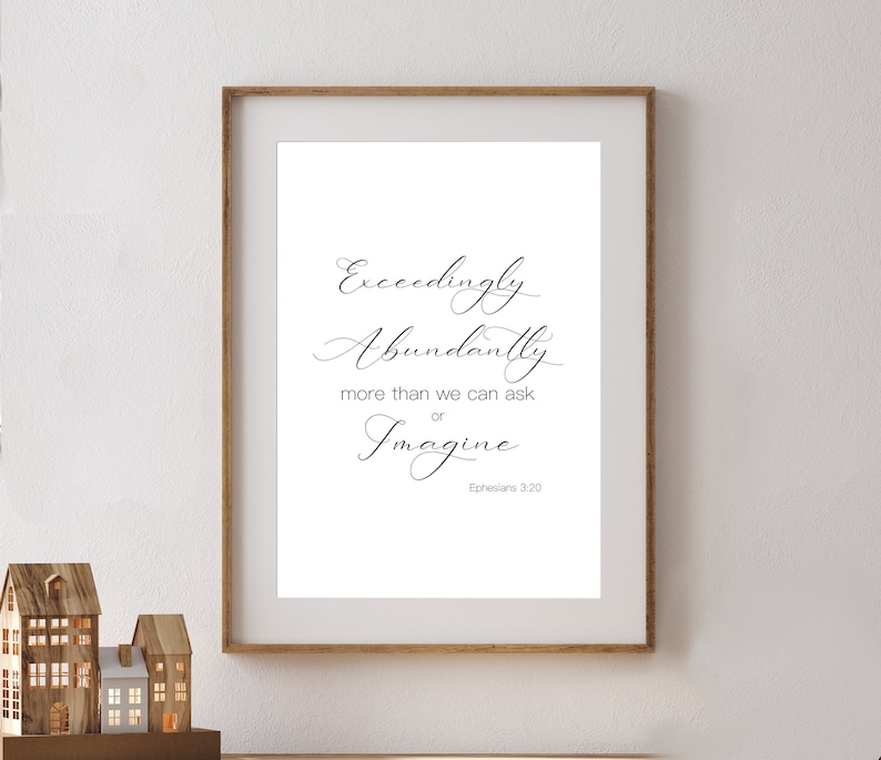 Printable Bible Blessing, Ephesians 3 20, Abundantly More Than We Can ...