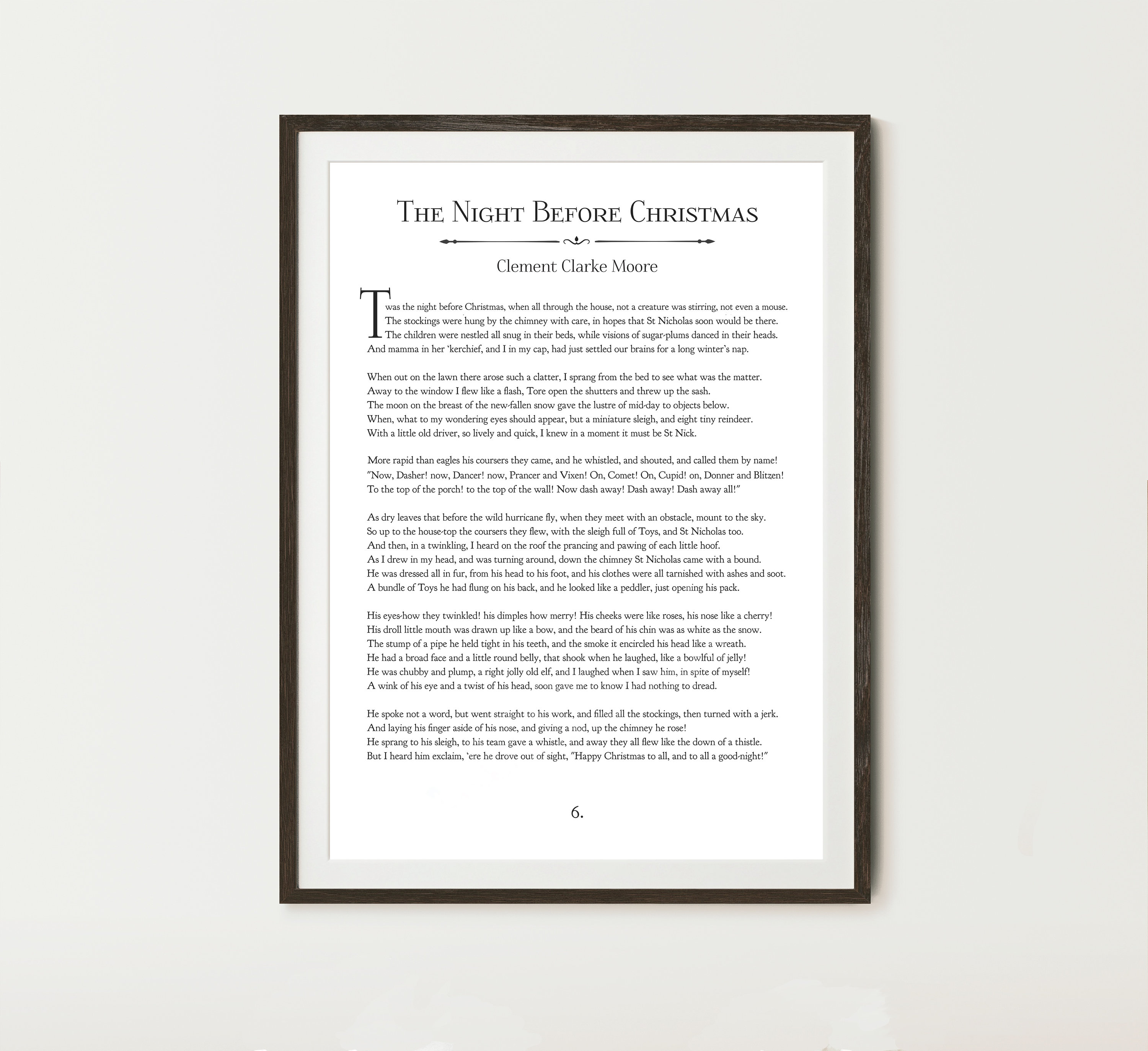 Night Before Christmas Full Poem Print Download, Printable Wall Art ...