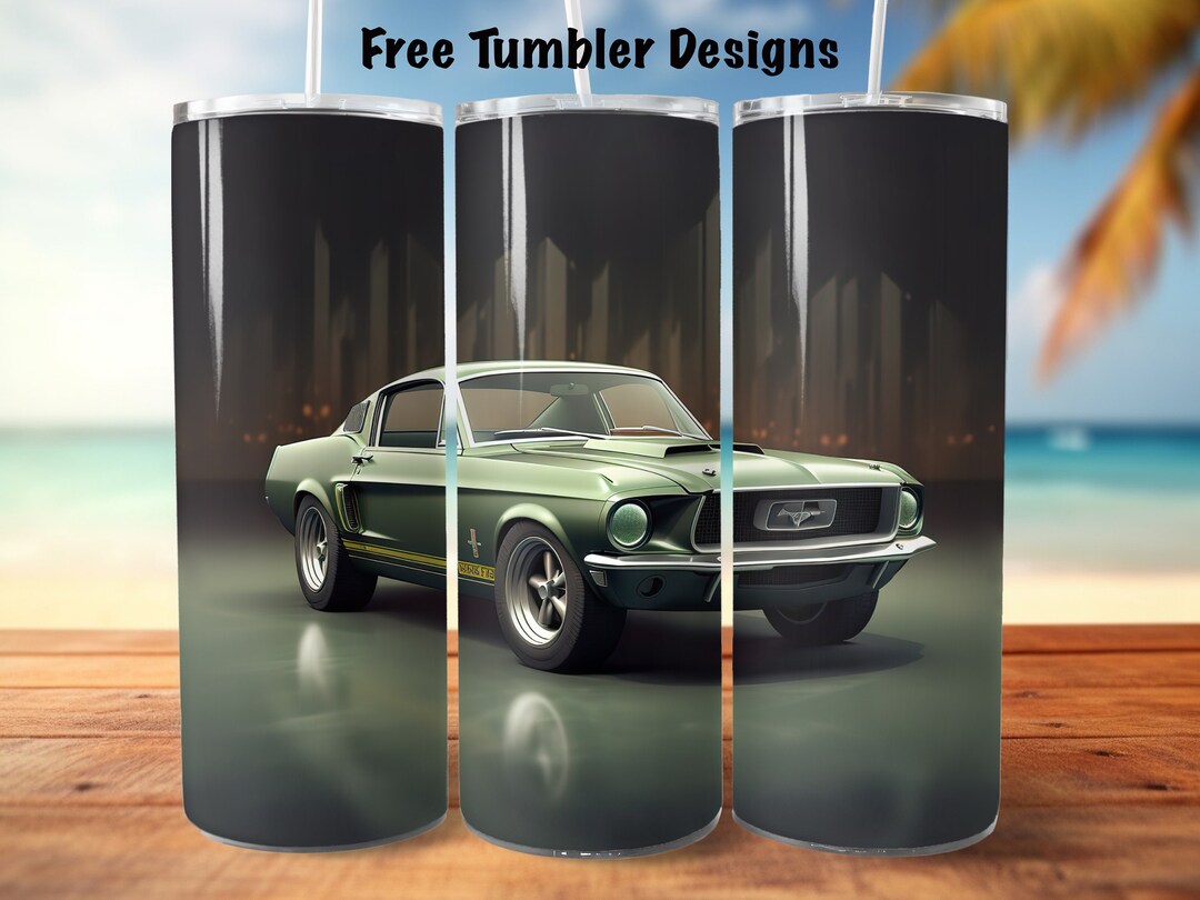 Classic Car Tumbler Wrap Design, American Muscle Car Png for ...