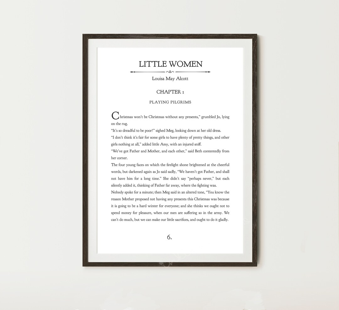 Little Women Book Page Print Download , First Page Christmas Printable ...