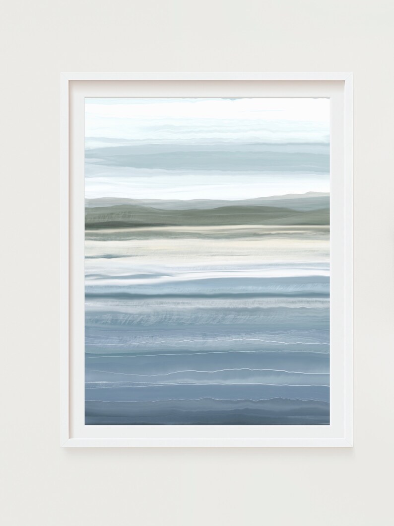 Beach Printable Muted Coastal Painting Beach House Wall - Etsy