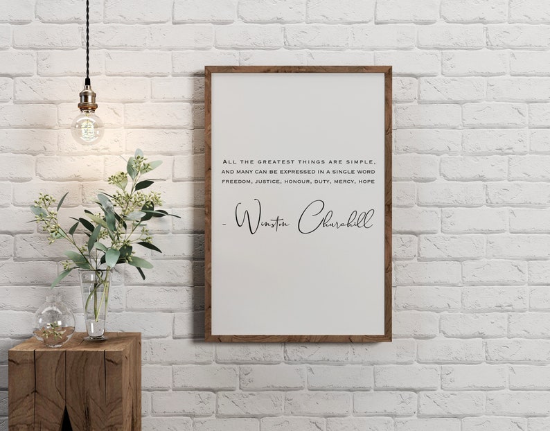 Winston Churchill Quote Print Jpeg, Printable Wall Art, Inspirational ...