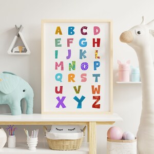 Colourful ABC Alphabet Letters Printable Wall Art, Instant Download ...