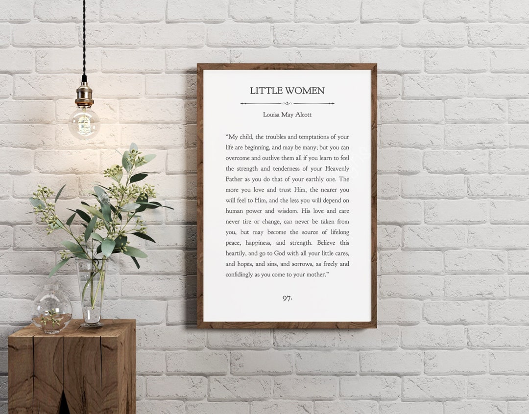 Little Women Book Page Digital Print, Inspirational Quote , Printable ...
