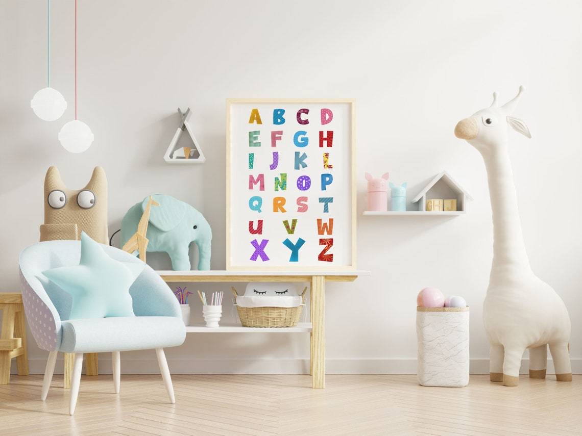 Colourful ABC Alphabet Letters Printable Wall Art Instant - Etsy