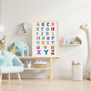 Colourful ABC Alphabet Letters Printable Wall Art, Instant Download ...