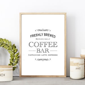 Coffee Bar Printable - Coffee Print Digital Download Wall Art ...