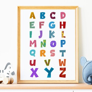 Colourful ABC Alphabet Letters Printable Wall Art, Instant Download ...