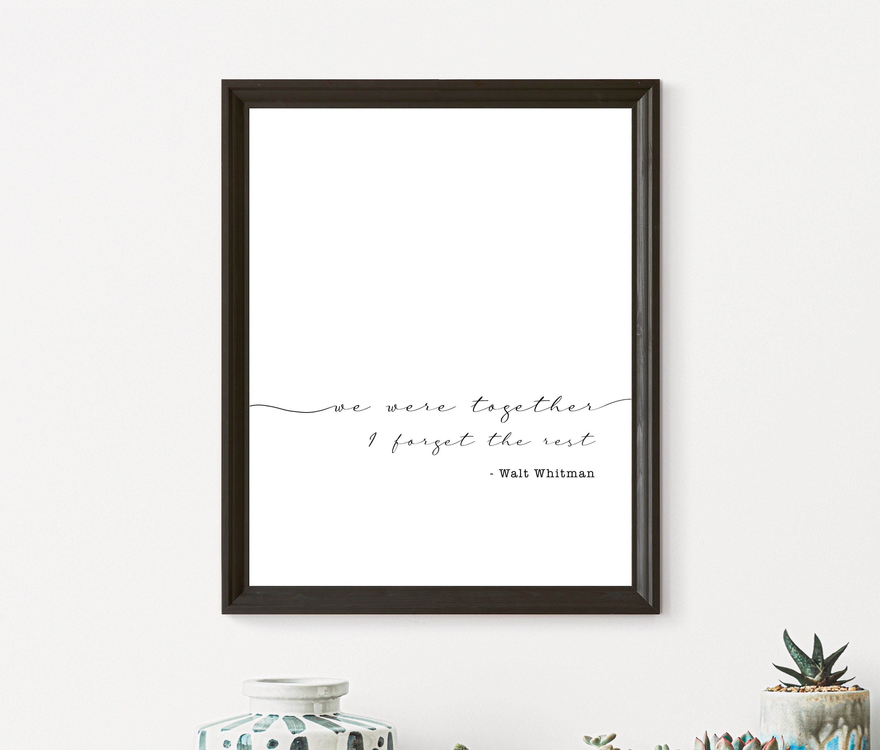 Walt Whitman We Were Together Quote Print Jpeg, Printable Wall Art ...