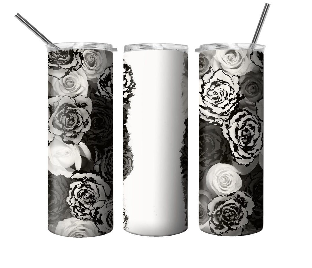 Seamless Tumbler Design, Add Your Own Text / Name, Black and White ...