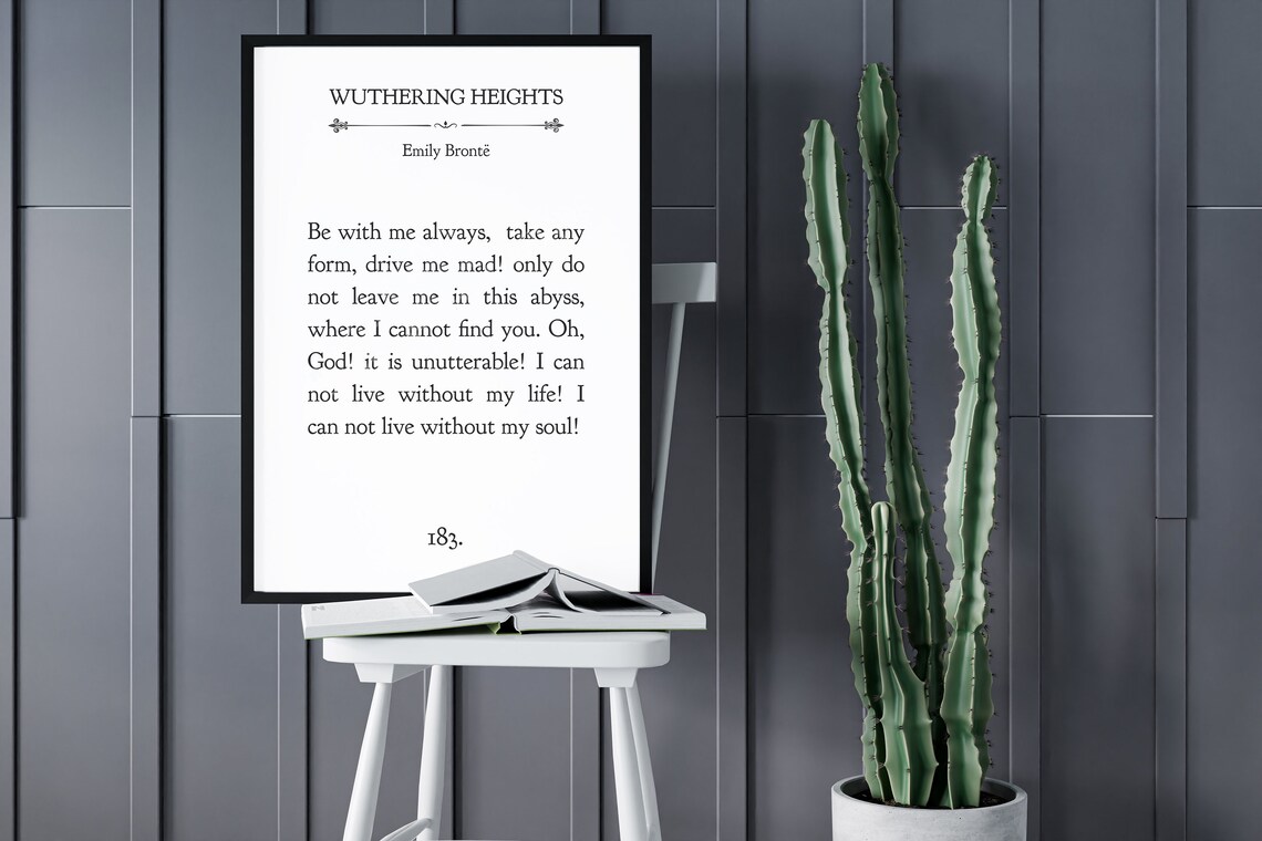 Printable Wall Art, Emily Brontë , Wuthering Heights - Book Page- Drive ...