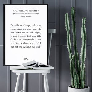Printable Wall Art, Emily Brontë , Wuthering Heights - Book Page- Drive ...