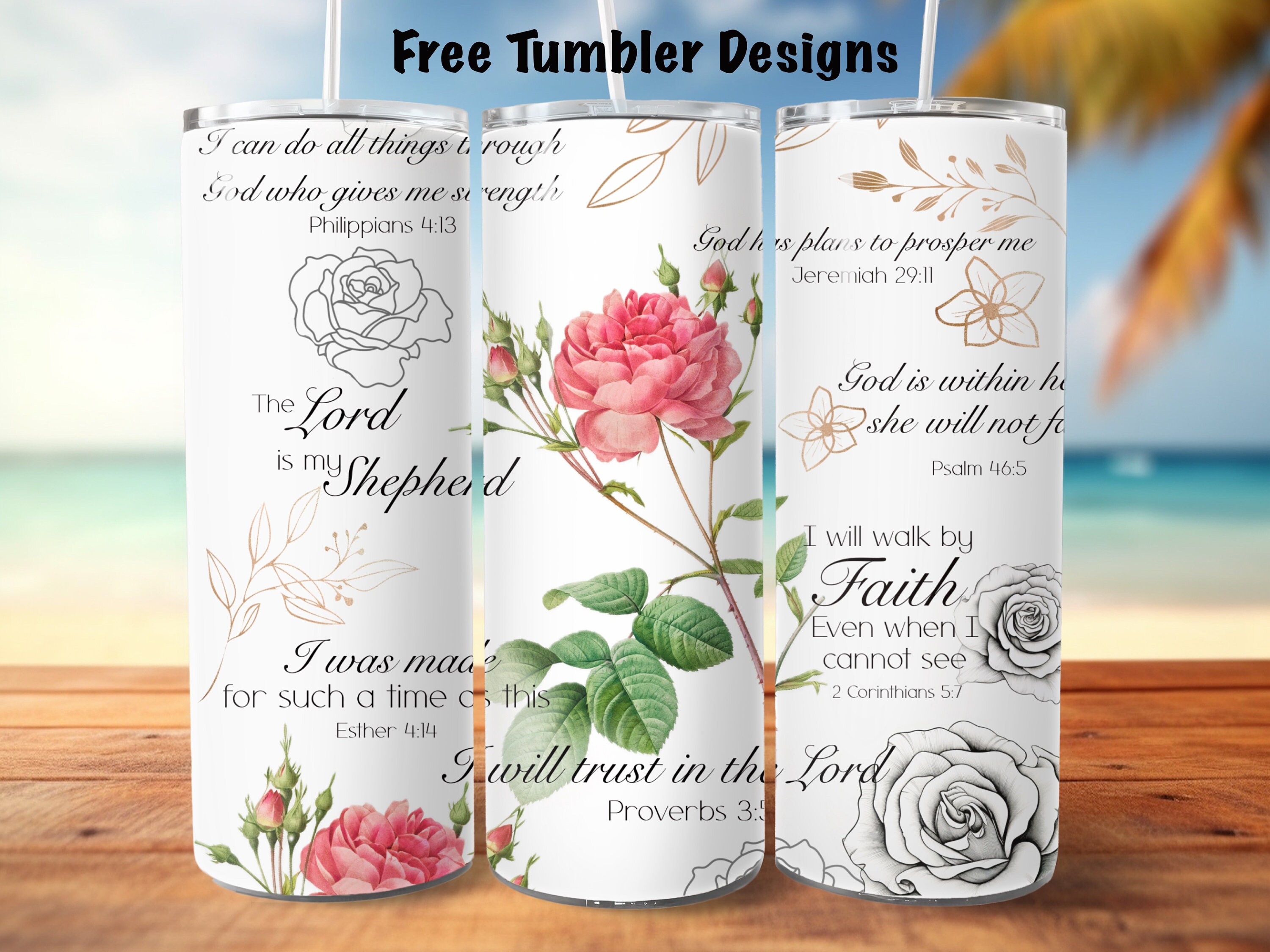 Bible Verse Tumbler Wrap, Christian Inspirational Png for Sublimation ...