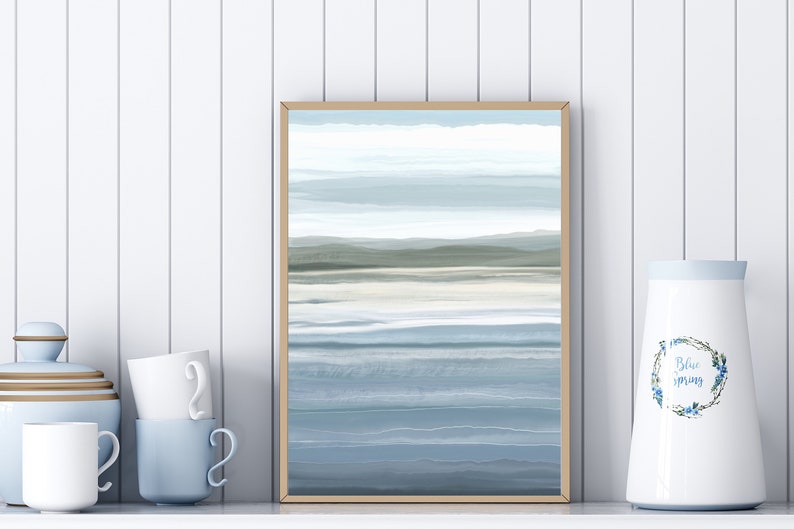 Beach Printable , Muted Coastal Painting, Beach House Wall Art, Coastal ...