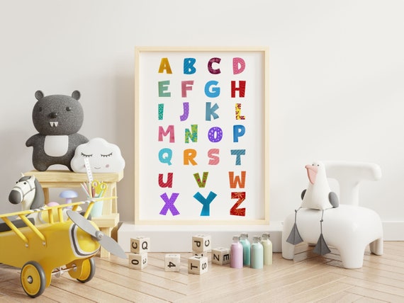 Colourful ABC Alphabet Letters Printable Wall Art Instant - Etsy