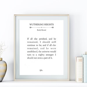 Printable Wall Art, Emily Brontë , Wuthering Heights - Book Page ...