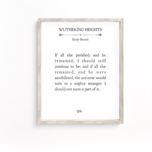 Printable Wall Art, Emily Brontë , Wuthering Heights - Book Page ...