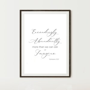 Printable Bible Blessing, Ephesians 3 20, Abundantly More Than We Can ...