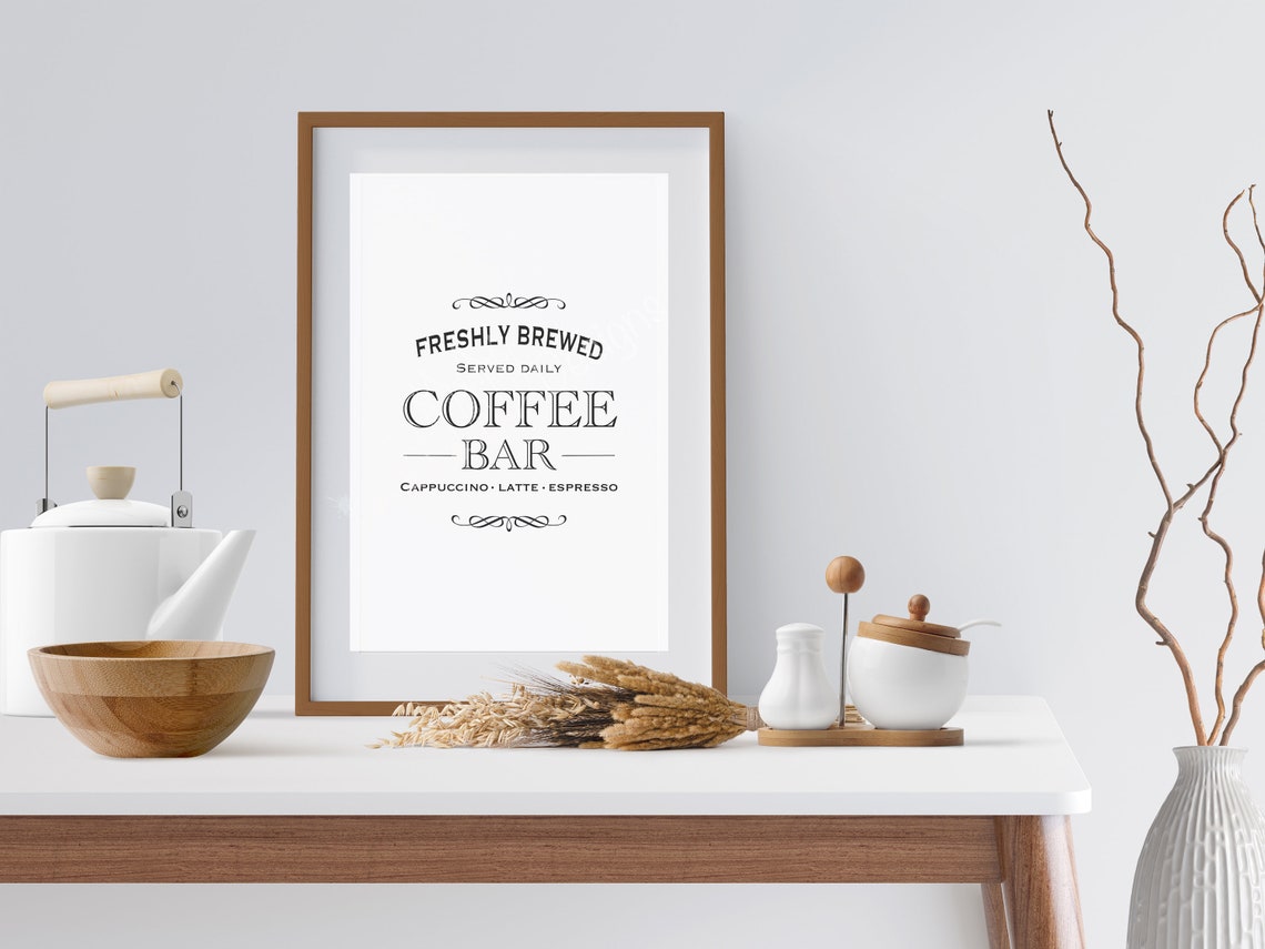 Coffee Bar Printable - Coffee Print Digital Download Wall Art ...